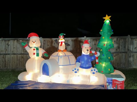 Gemmy 2007 Sears 12FT AirBlown Inflatable Igloo LightShow w/Snowman ...