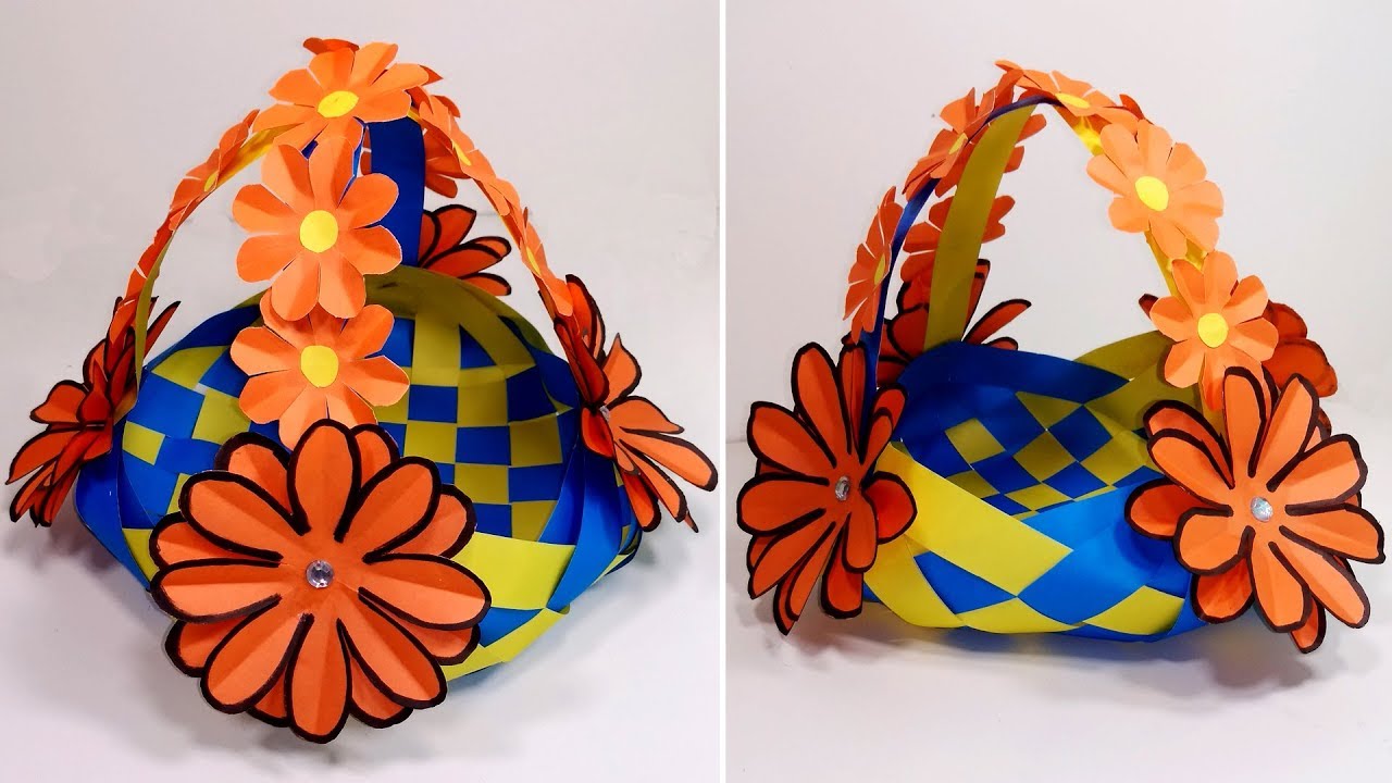 How to Make Beautiful Paper Basket | Colorful Paper Basket | Jarine's ...