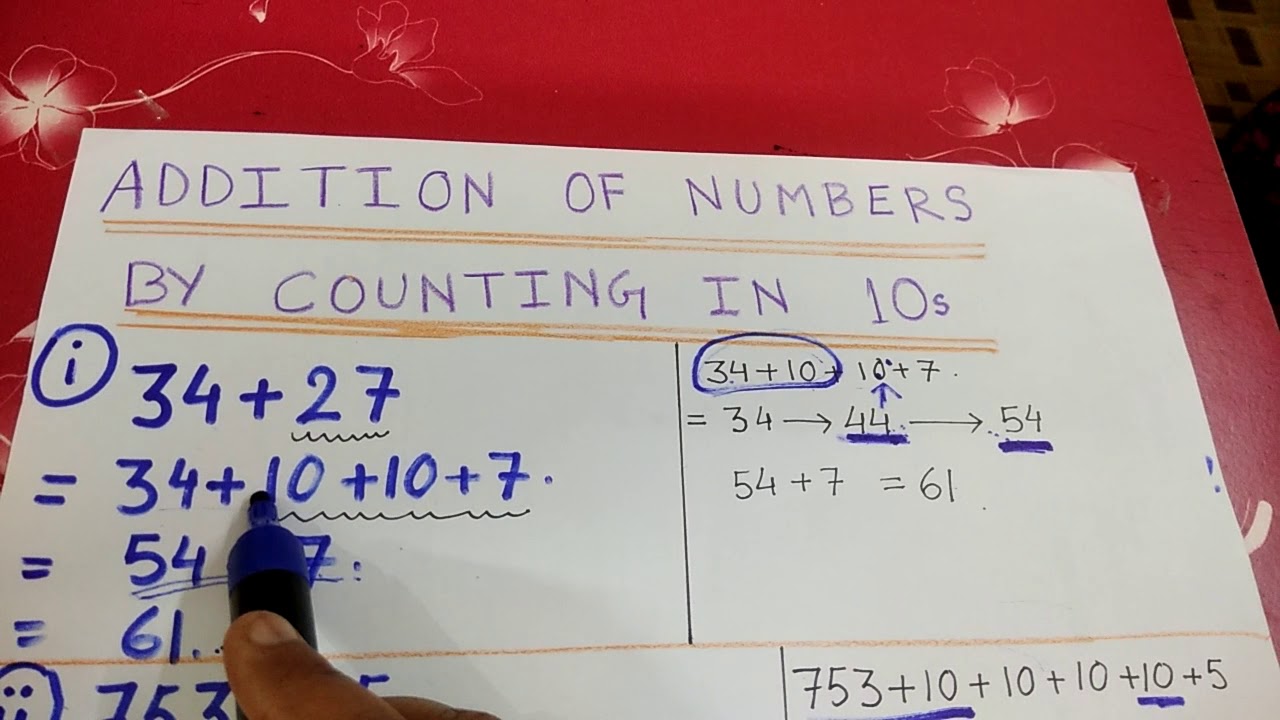Addition by counting in 10s. - YouTube