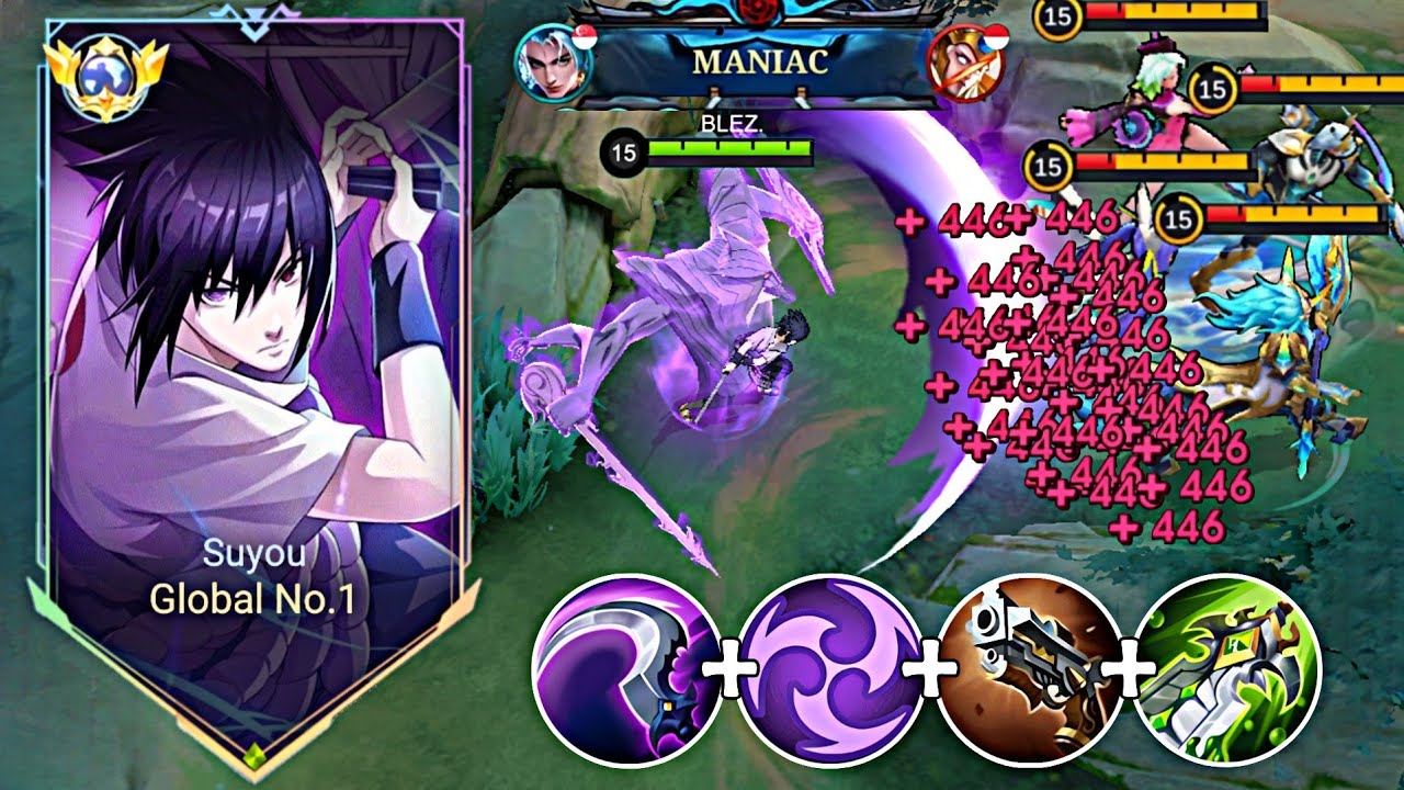 SASUKE SUYOU IS BACK SKIN AUTO MANIAC!! 🔥 BEST BRUTAL MAX DAMAGE BUILD ...
