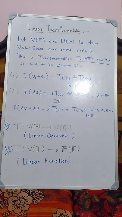LINEAR TRANSFORMATION || Linear algebra #tifr #iit jam #csir #maths #nbhm #bsc - YouTube