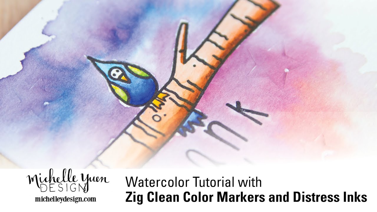 Watercolor 2 Ways: Zig Clean Color Markers and Distress Inks ...