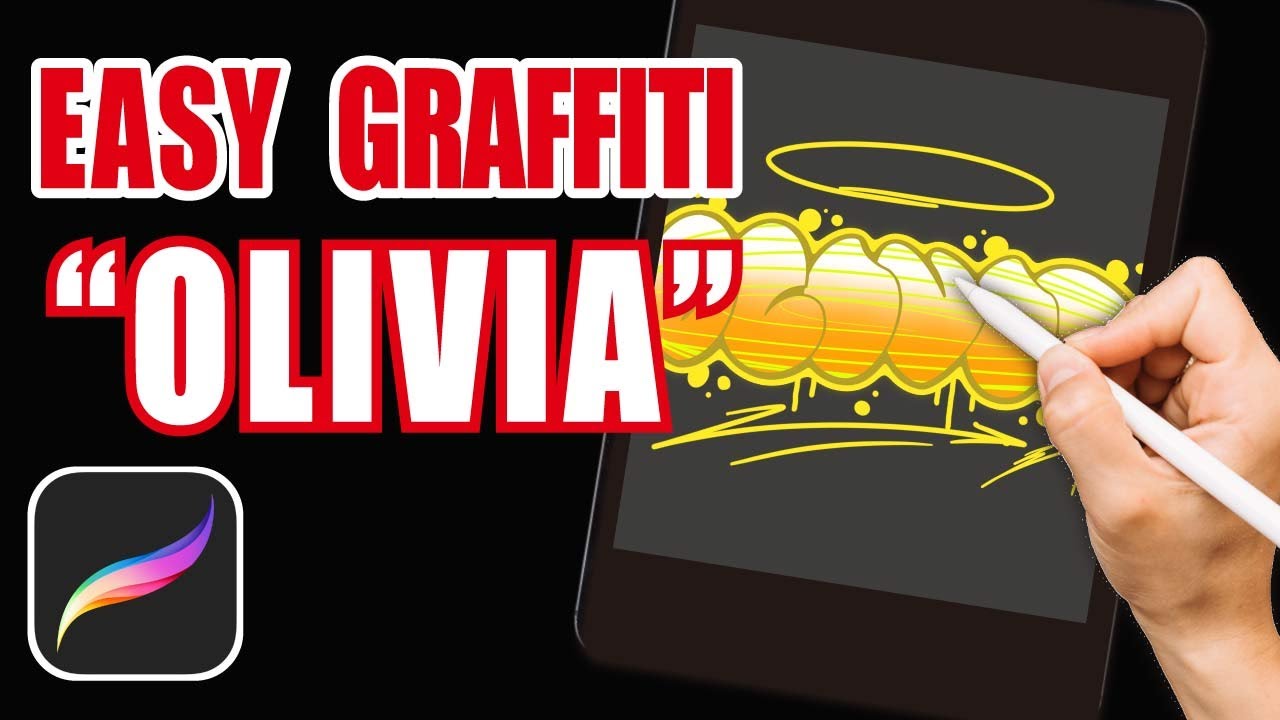 [ EASY GRAFFITI "OLIVIA" IN PROCREATE!! ] #olivia #art #drawing - YouTube
