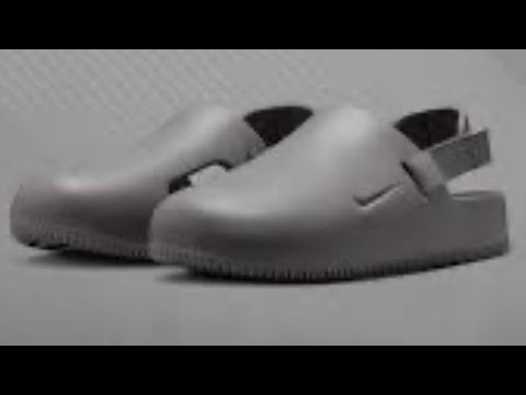 Nike calm mule grey/ flat fewter - YouTube