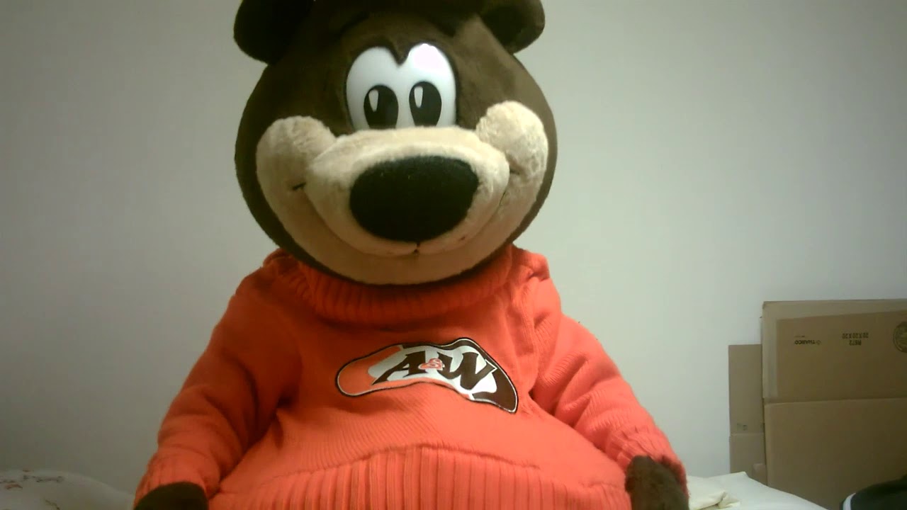 Having Fun in A&W Root Bear Suit - YouTube