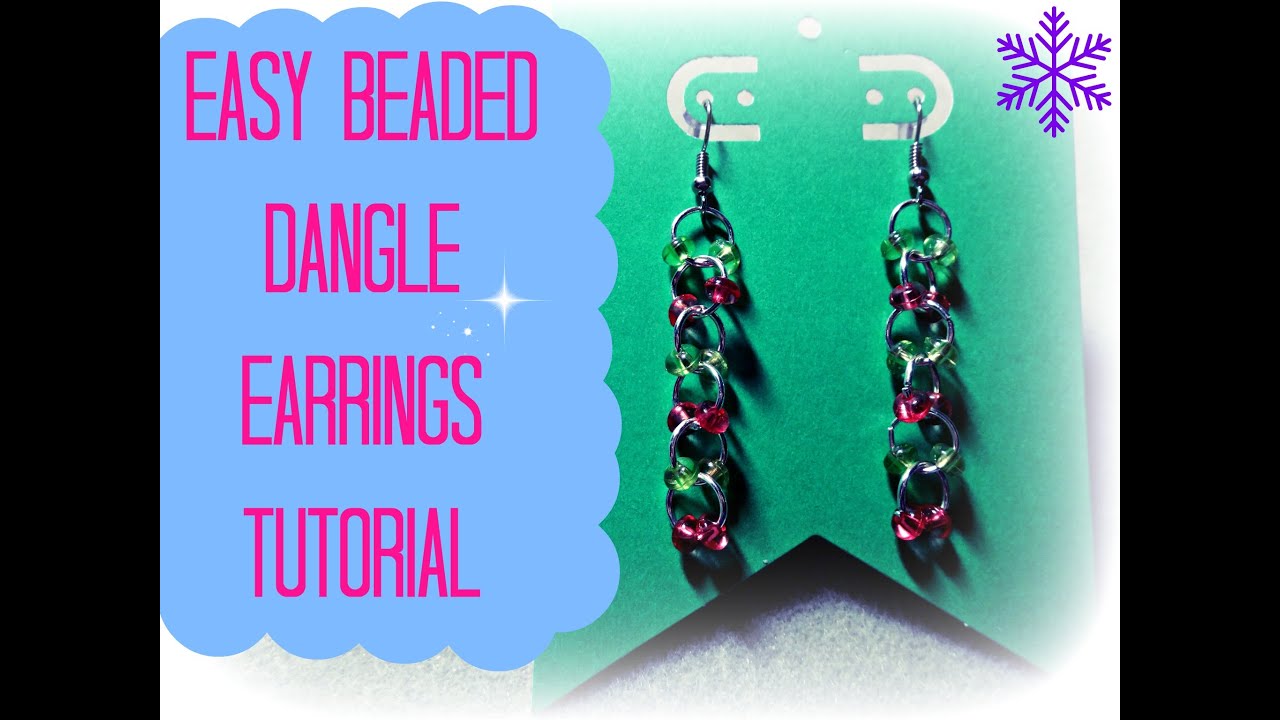 Easy Beaded Dangle Earrings Tutorial - YouTube
