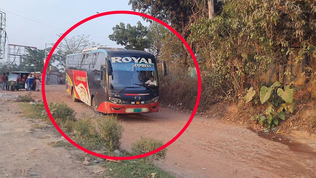 Royal express ac bus load by big ferry - YouTube