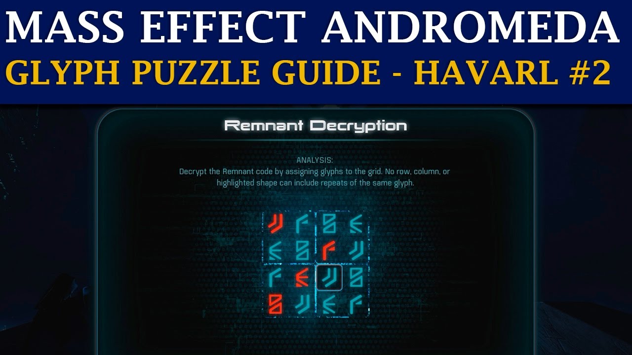 Mass Effect Andromeda Guide: Planet Havarl - Glyph Puzzle #2 - YouTube