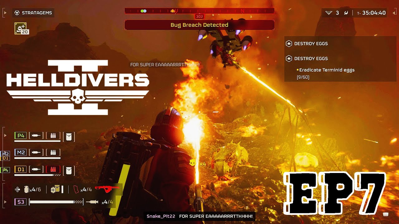 BUGS EAT SUPER EARTH DEMOCRATIC BULLETS HELLDIVERS 2 Gameplay Walkthrough Episode 7 - YouTube