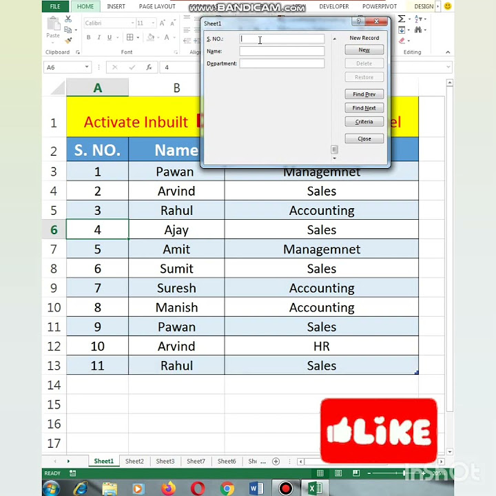 Create Forms in Excel - data entry become easy #shorts #excel #tips #exceltips #forms - YouTube