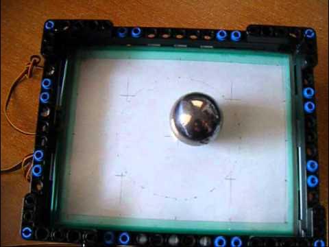 Arduino + LEGO contraption balances a ball on a plate - YouTube