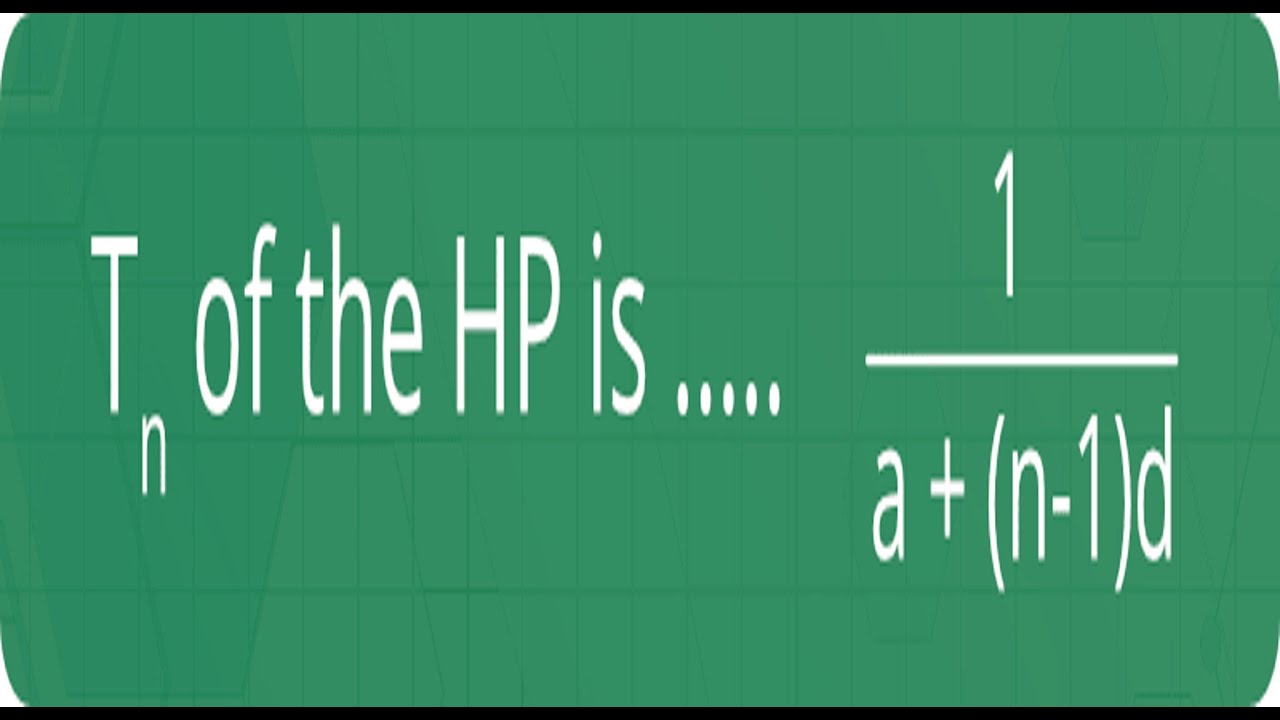 Harmonic Progression (HP) - YouTube