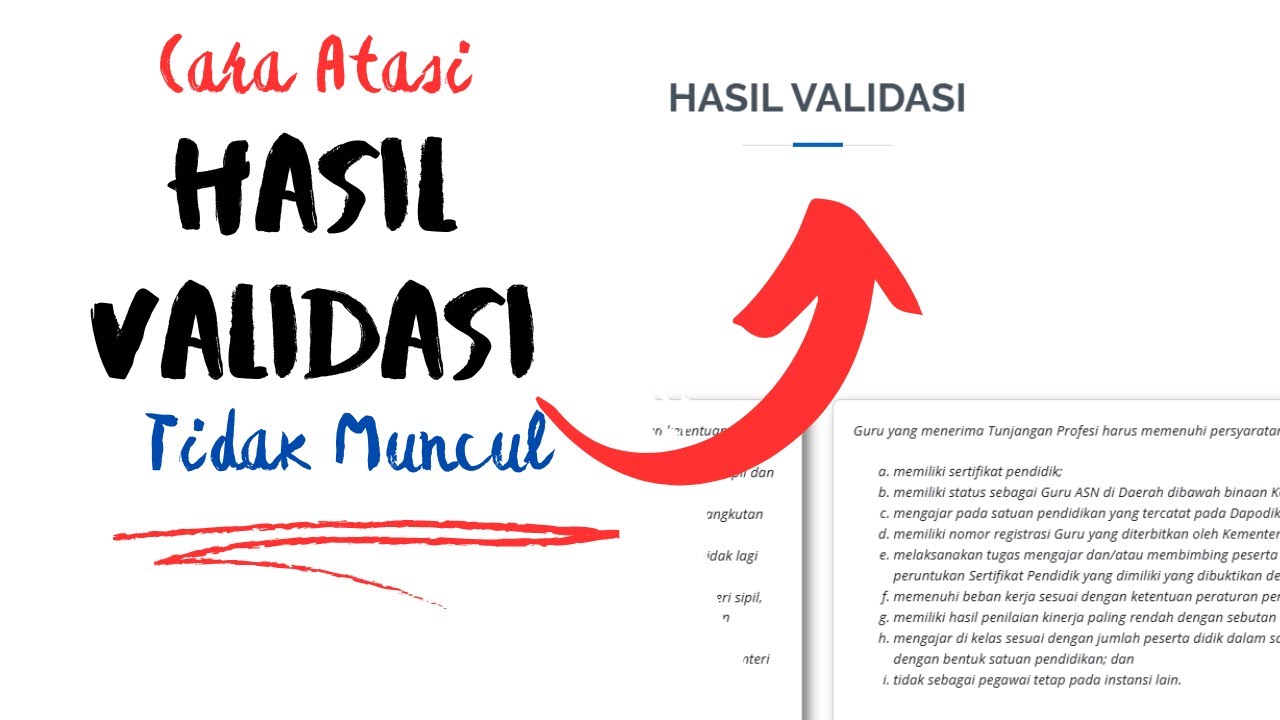 Solusi Hasil Validasi Info GTK Tidak Muncul - YouTube