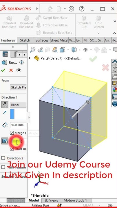 Solidworks extrude from surface and with draft option #solidworks #mechanicalengineering # ...