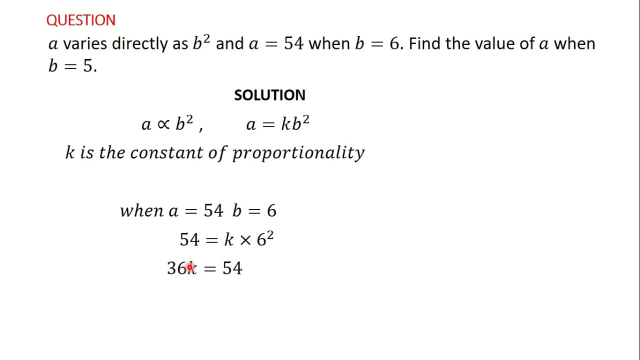 4 Solved Question on Direct Variation QUESTION 2 - YouTube
