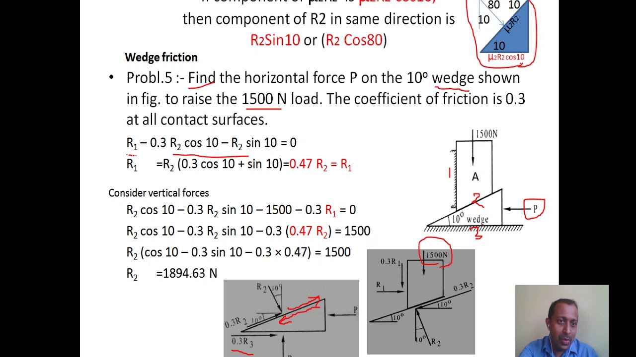 wedge problems -EST 100 -Mechanics- Module-2 - YouTube