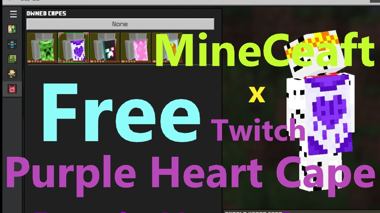 【Official Free Cape】Twitch x MineCraft Purple Heart Cape 15th ...