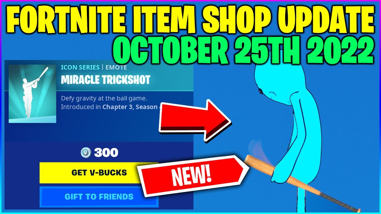 Fortnite Item Shop *NEW* MIRACLE TRICKSHOT EMOTE! [October 25th, 2022 ...