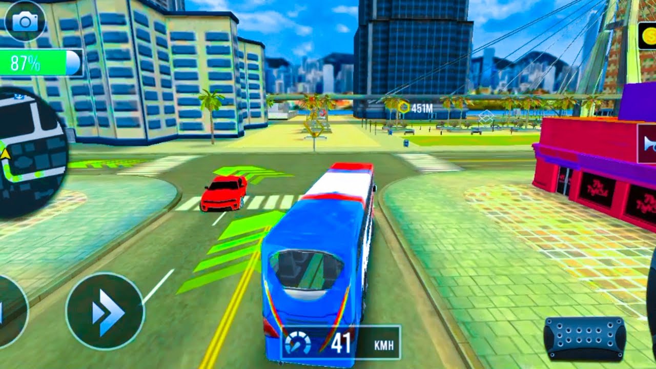 City Coach Bus Simulator 2021- Blue Bus City Driving Level 1 to 4 ...