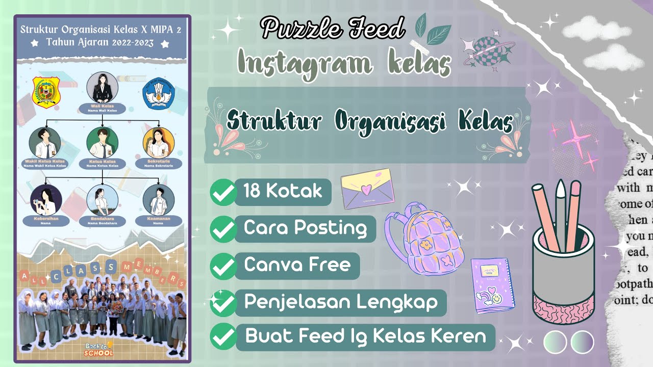 Cara Membuat Struktur Organisasi Kelas Aestetic di Aplikasi Canva ...