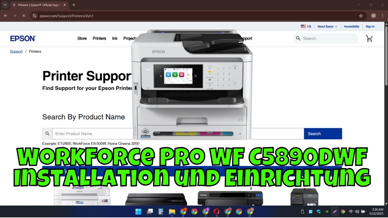 Epson WorkForce Pro WF C5890DWF Installation und Einrichtung | Tutorial - YouTube