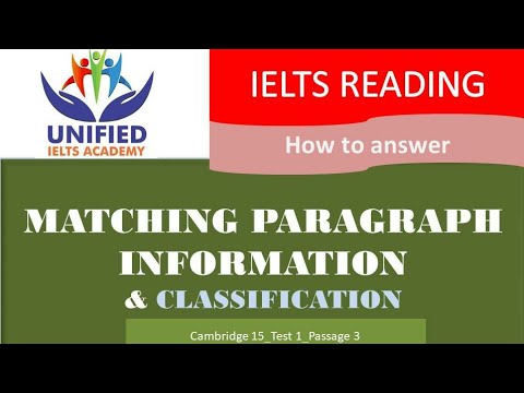 How to answer Matching paragraph information & classification | IELTS ...