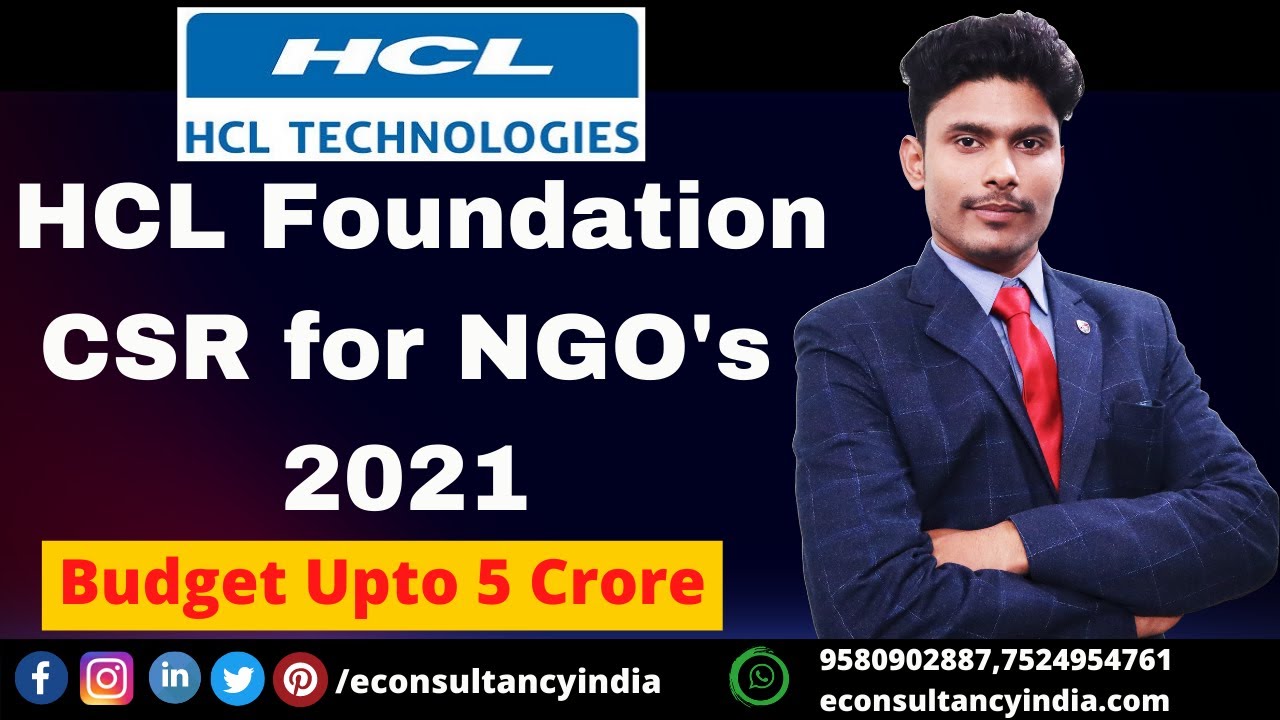 HCL Foundation CSR 5 Crore Rs. Grant for NGO's - Must Watch - YouTube