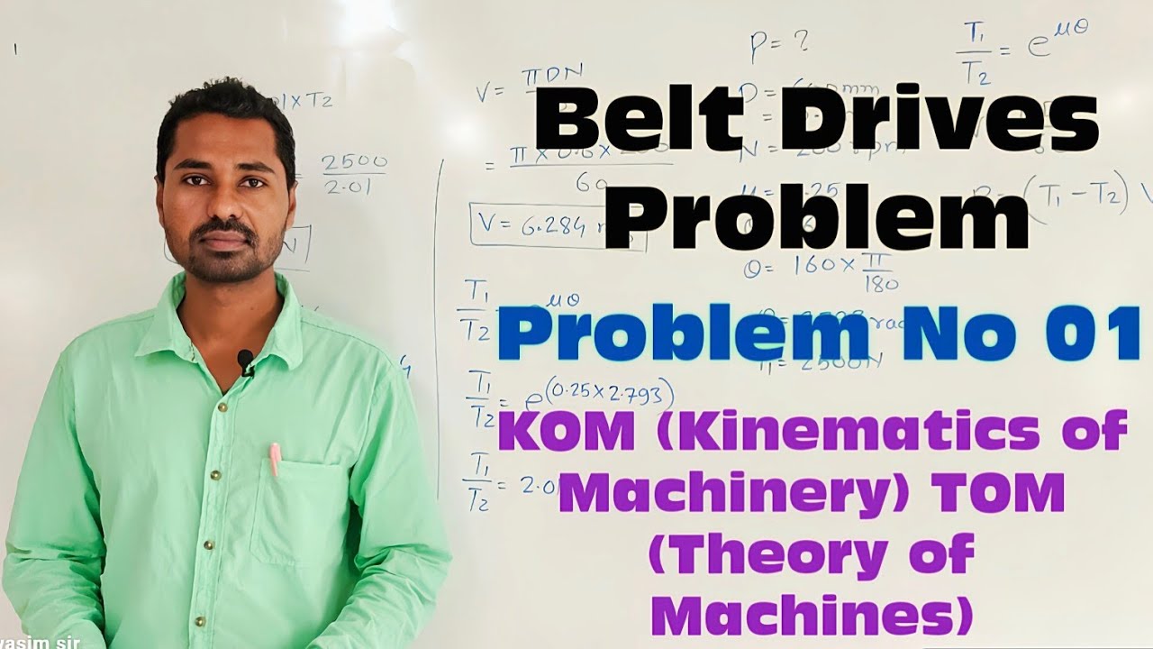 Belt drive problems/Problem No 01/ KOM (Kinematics of Machinery)/TOM ...