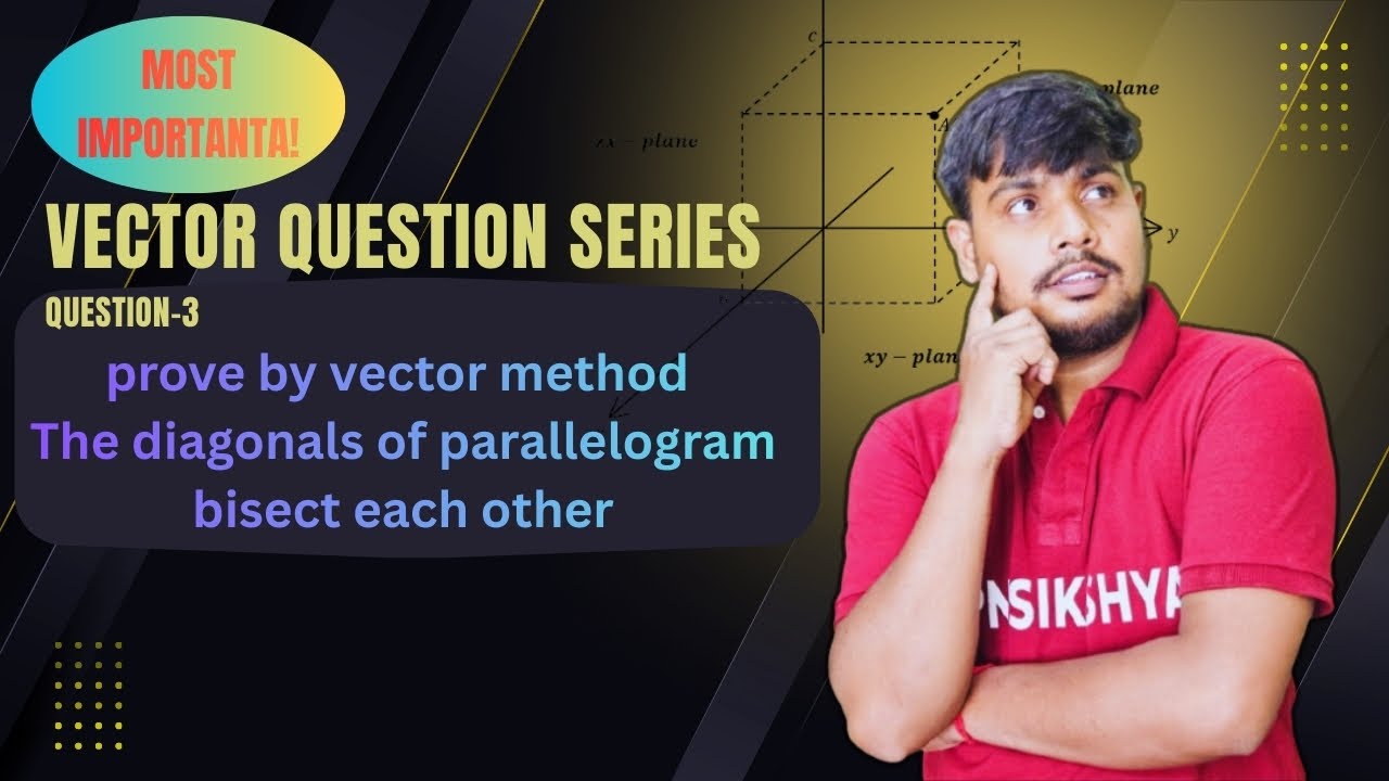 Vector Method Proof | Diagonal of parallelogram bisect each other Class ...
