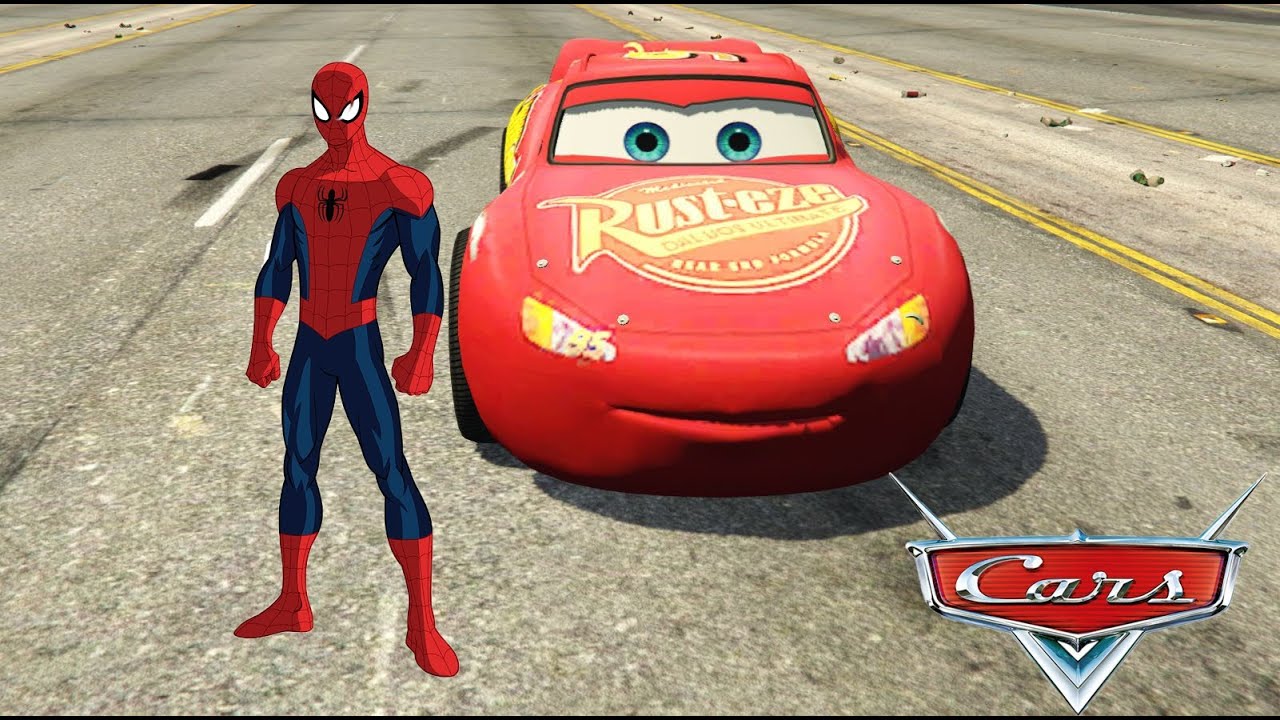 McQueen Spiderman & Police car chase Cars Cartoon Videos for kids ...