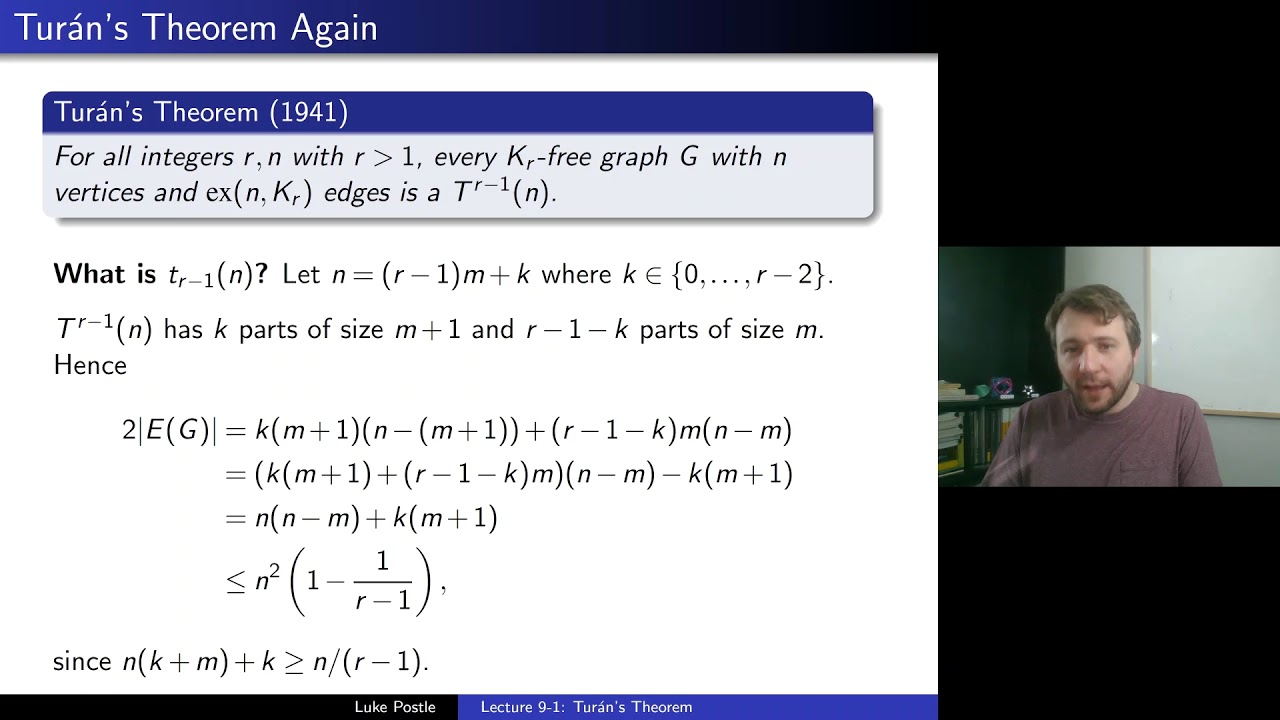 Graph Theory 9-1: Turan's Theorem - YouTube