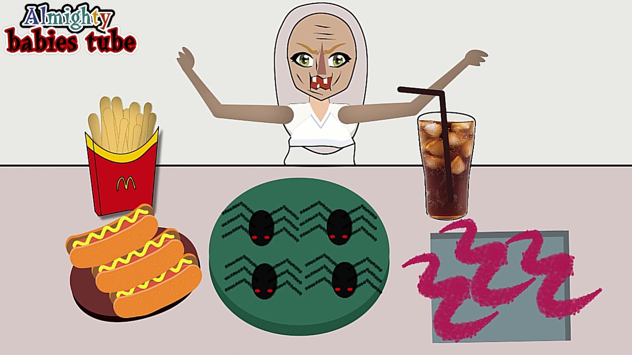 Mukbang Animation variouse food burger spiders and worms set eating ...