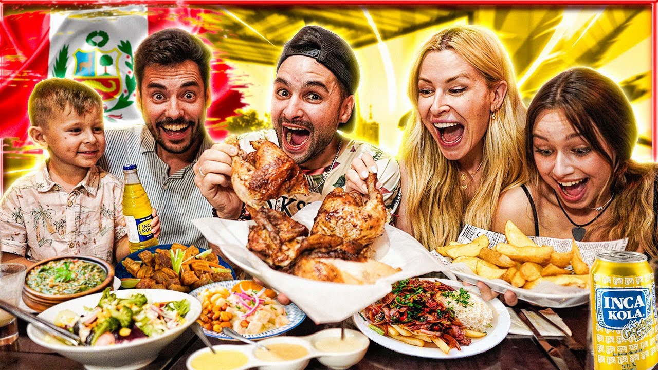 ¡ESPAÑOLES probando COMIDA PERUANA por PRIMERA VEZ! Pollo a la brasa ...
