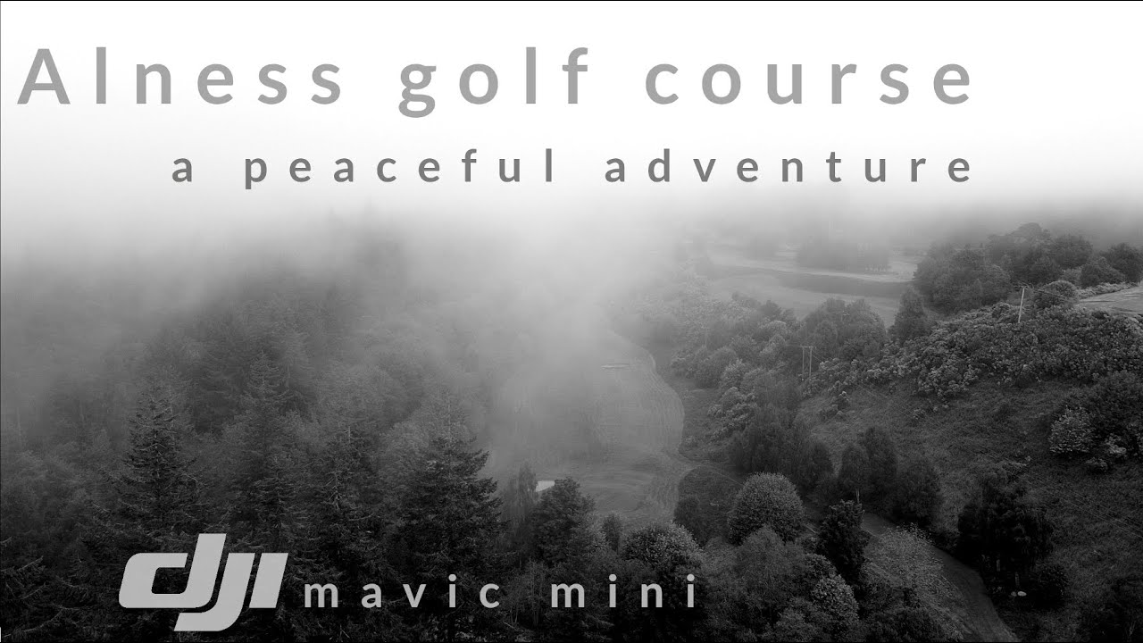 Alness golf course Scottish Highlands on a misty day. DJI Mavic Mini ...