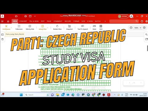 Part 1: How to Fill Student Visa Application form || Study in Czech ...