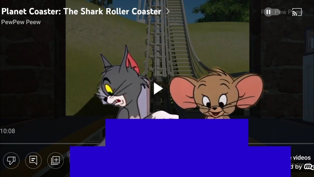 Tom and jerry rides the shark roller coaster - YouTube