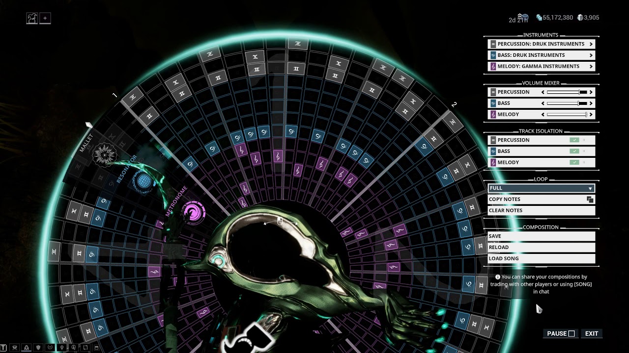 Warframe Mandachord: Moth Into Flame (Metallica) + Glyph Codes - YouTube