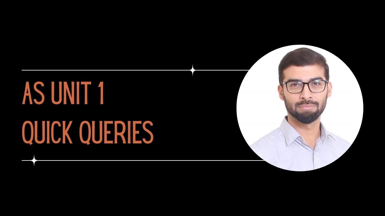 QUICK QUERIES - AS UNIT 1 - YouTube