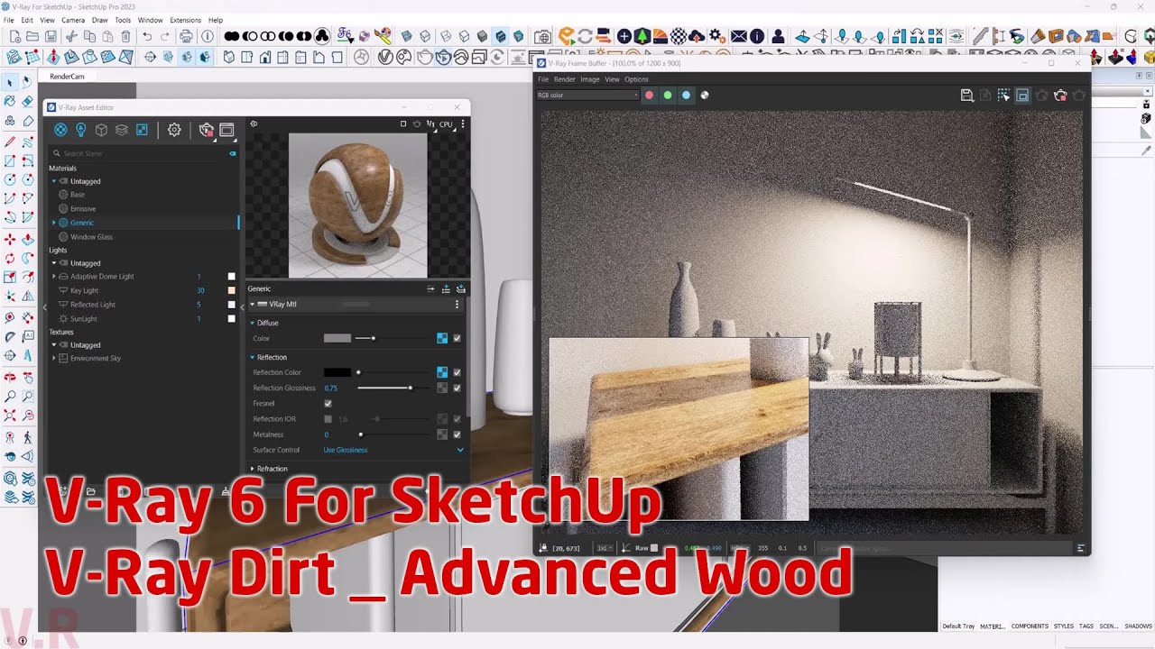 V-Ray 6 For SketchUp | 004 V-Ray Dirt _ Advanced Wood - YouTube