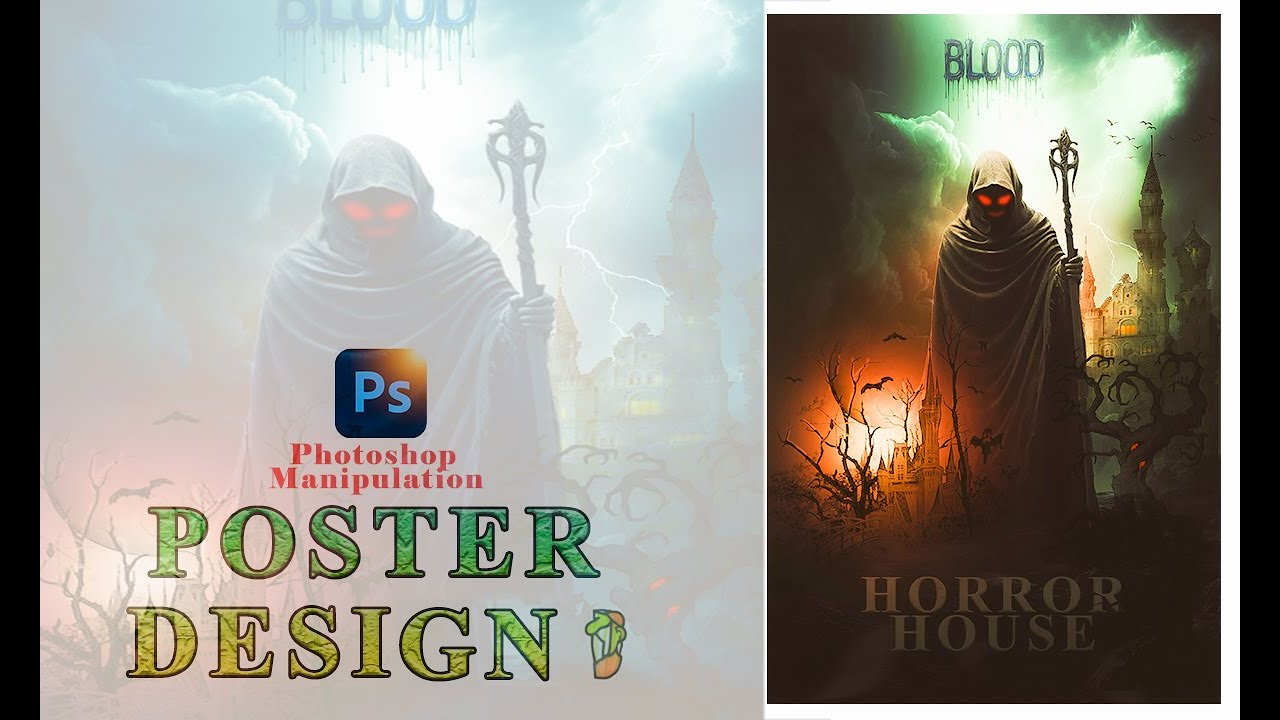 Poster Design Horror Night - Photoshop Manipulation Tutorial ll Sanju ...