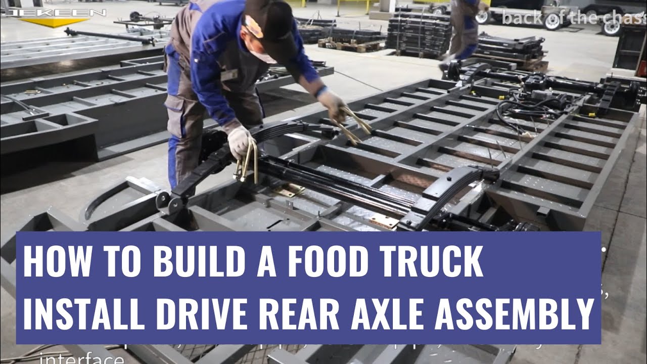 How to build a food truck ： install drive rear axle assembly - YouTube