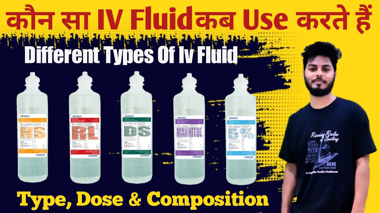 Types Of Iv Fluid | NS | DNS | D5 | D10 | D25 | RL | Mannitol - YouTube