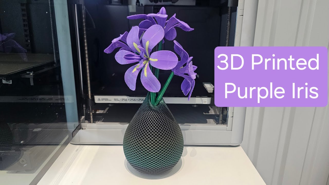 Multi-Color Purple Iris Flower - Completely 3D Printed - YouTube