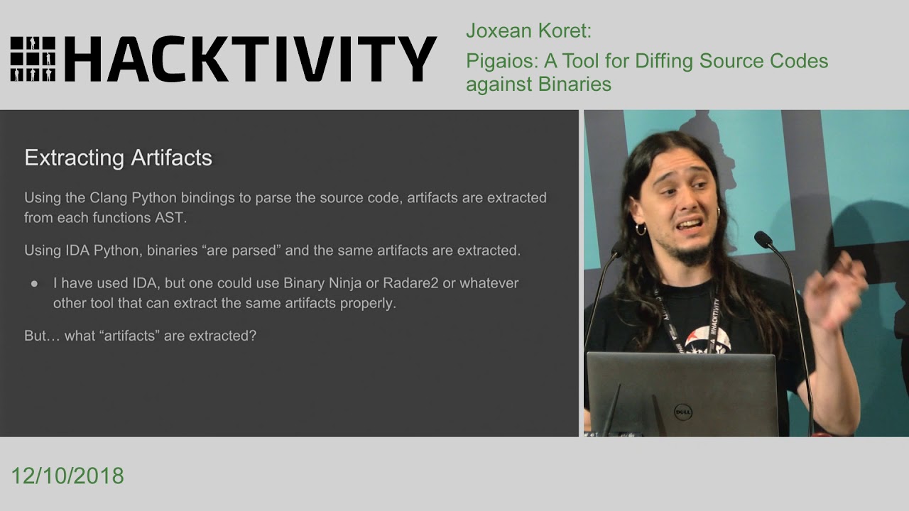 Joxean Koret - Pigaios: A Tool for Diffing Source Codes against Binaries - YouTube