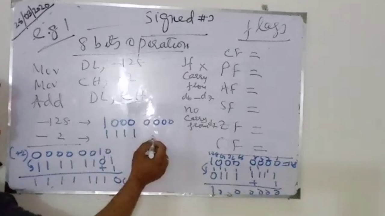 Part-2 | 8 Bits Operation Examples of Signed Numbers | Microprocessor ...