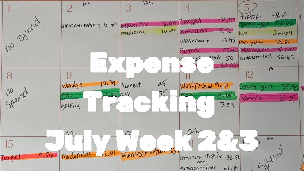 EXPENSE TRACKING FOR JULY WEEK 2&3 - YouTube