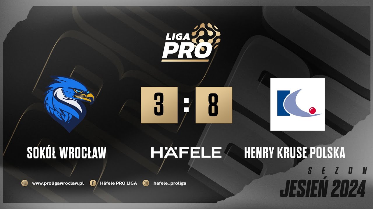 Skrót | SOKÓŁ WROCŁAW - HENRY KRUSE POLSKA 3:8, Sezon Jesień 2024 ...