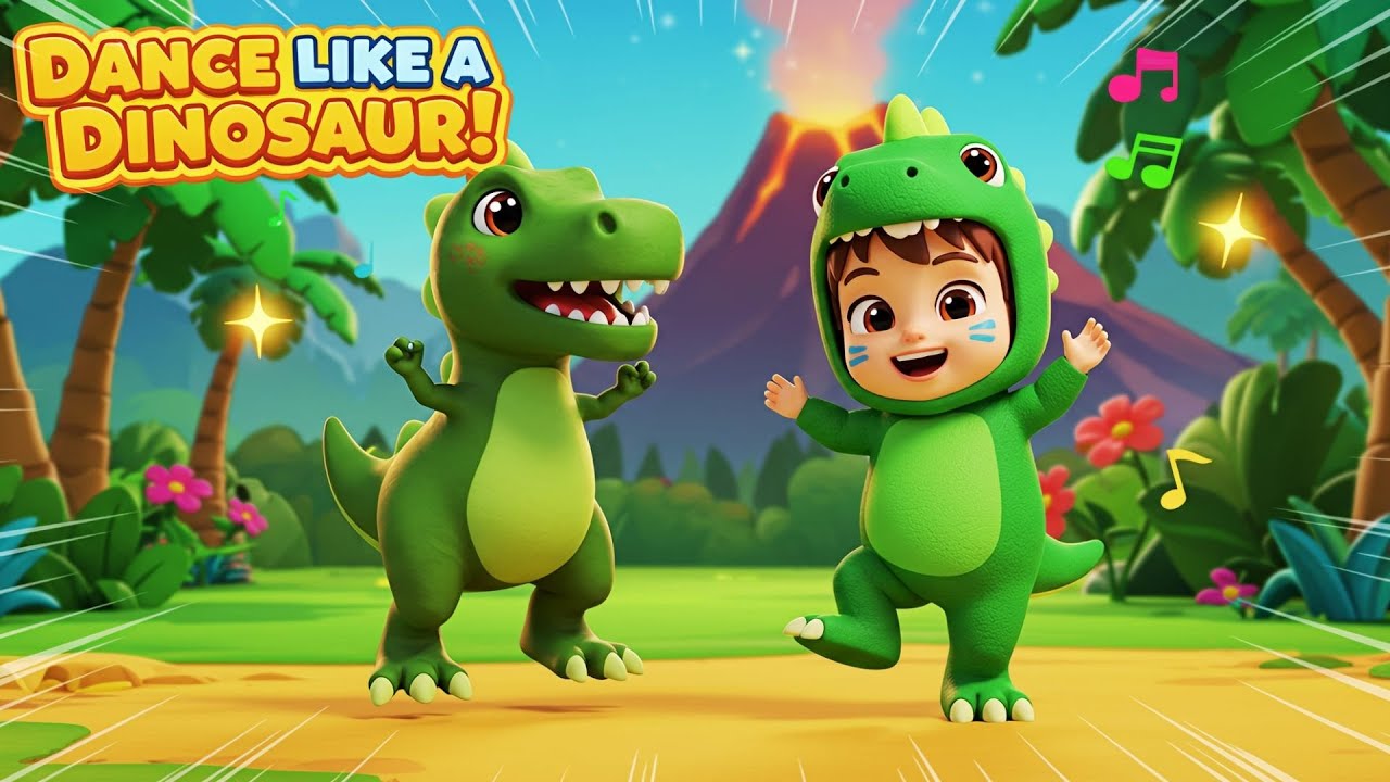 Dance Like a Dinosaur! Fun Dinosaur Movement Song for Toddlers ...