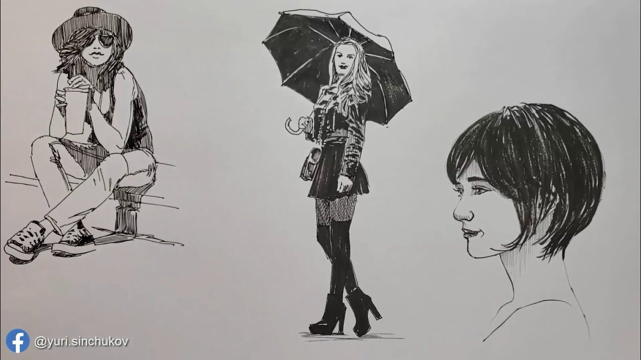 how to draw sketches of people how to draw people - YouTube