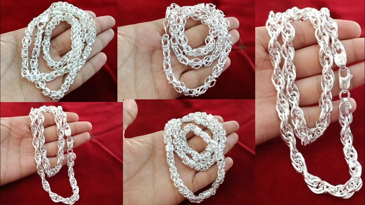latest silver chain design for man with weight and price || silver ...